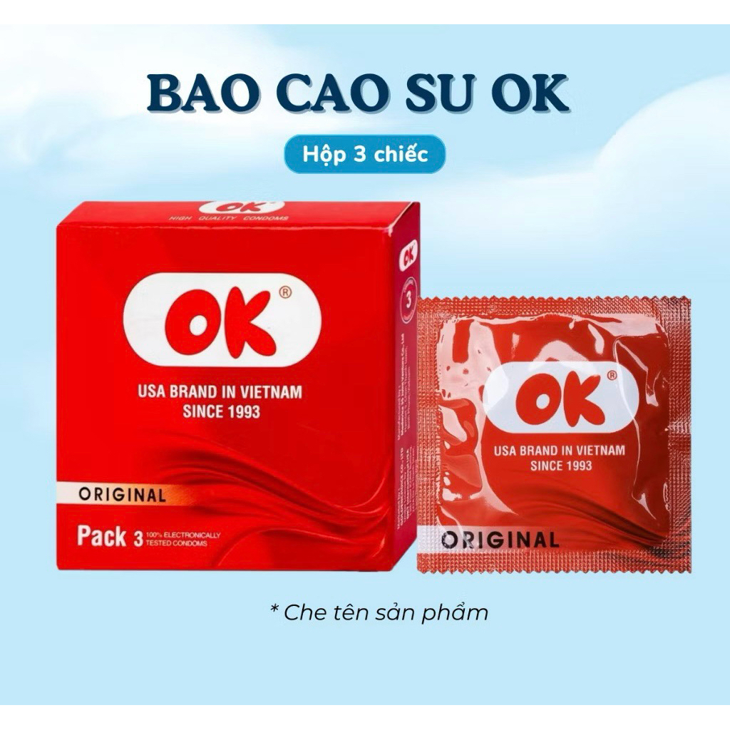 Bao cao su Ok Original 49mm - Hộp 3 chiếc | Shopee Việt Nam