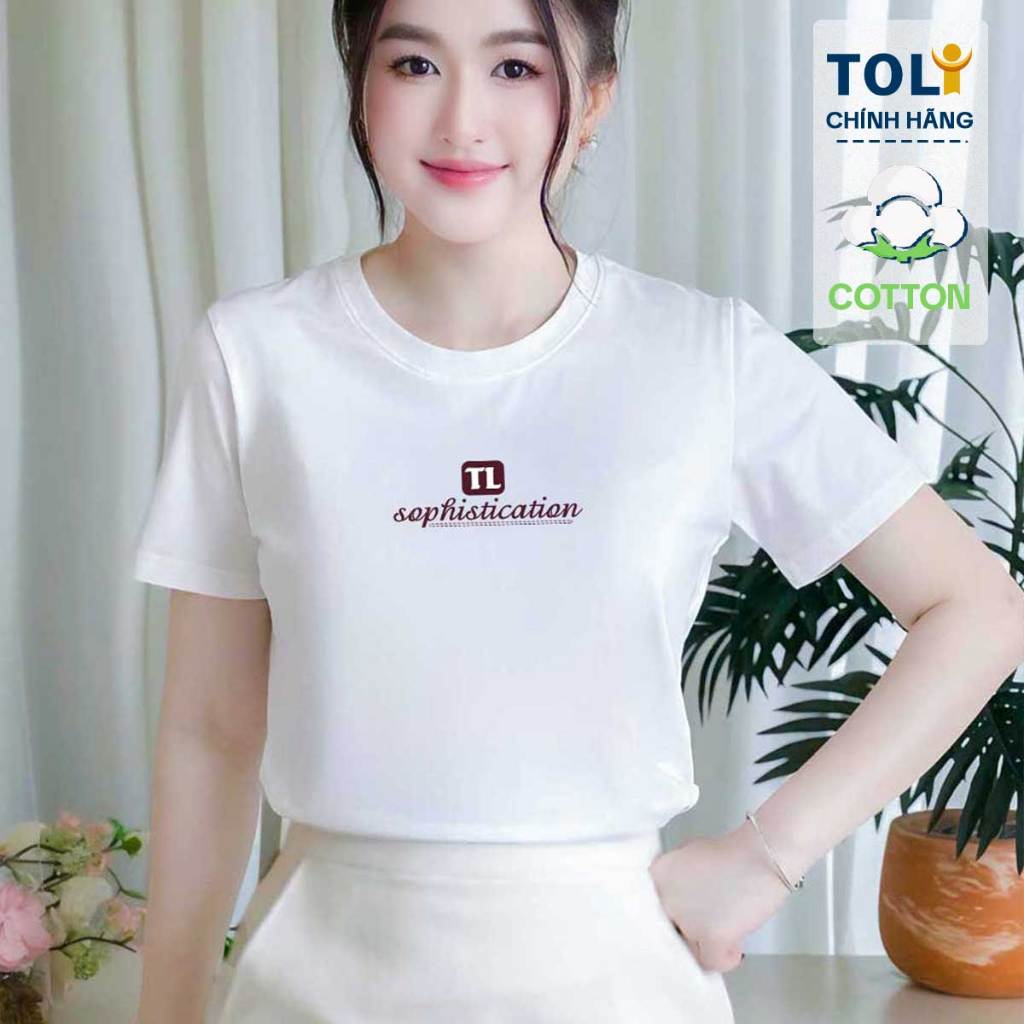 Áo thun nữ cổ tròn TOLI PSB1011 – In chữ TL trước ngực, form vừa dáng ...