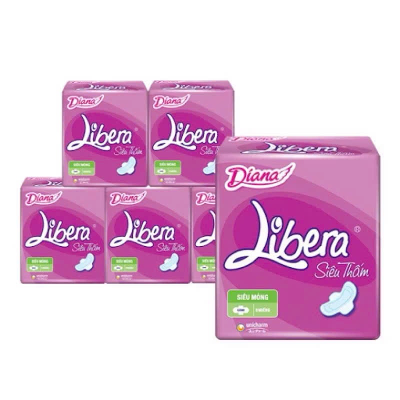 COMBO 6 GÓI BVS LIBERA MỎNG CÁNH/DÀY CÁNH/DKC 8 MIẾNG ( SP CỦA CTY ...