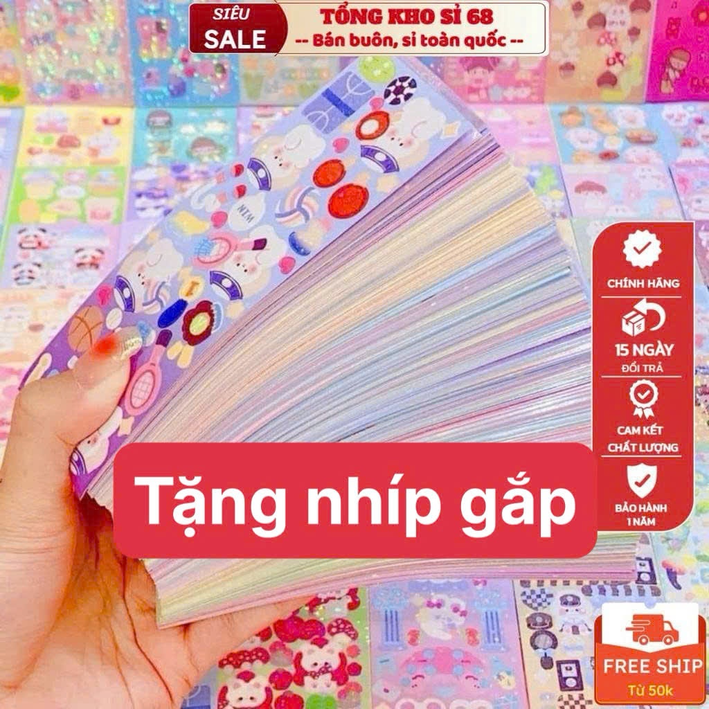 [ TẶNG NHÍP ] Miếng Dán STICKER Lấp Lánh Xinh Xắn Cho Bé, Set 200 Tấm ...