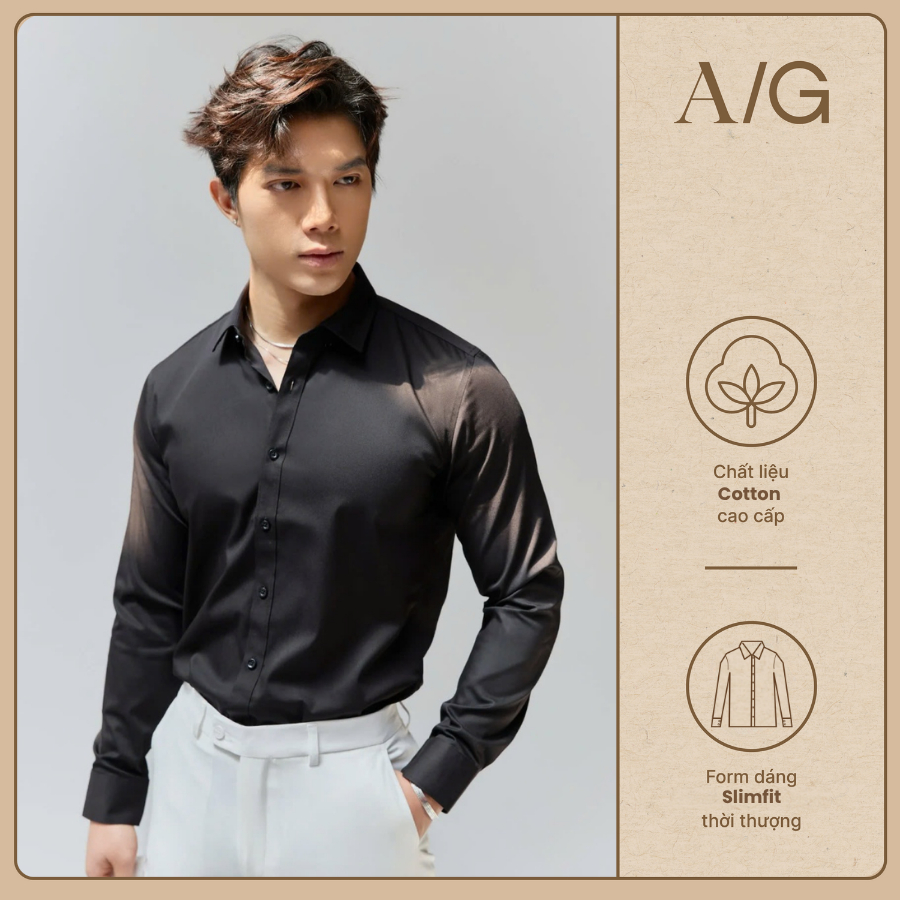 Áo Sơ Mi Americus Gosani 5618 Bóng Mờ Trơn Màu Đen Và Trắng | Shopee ...