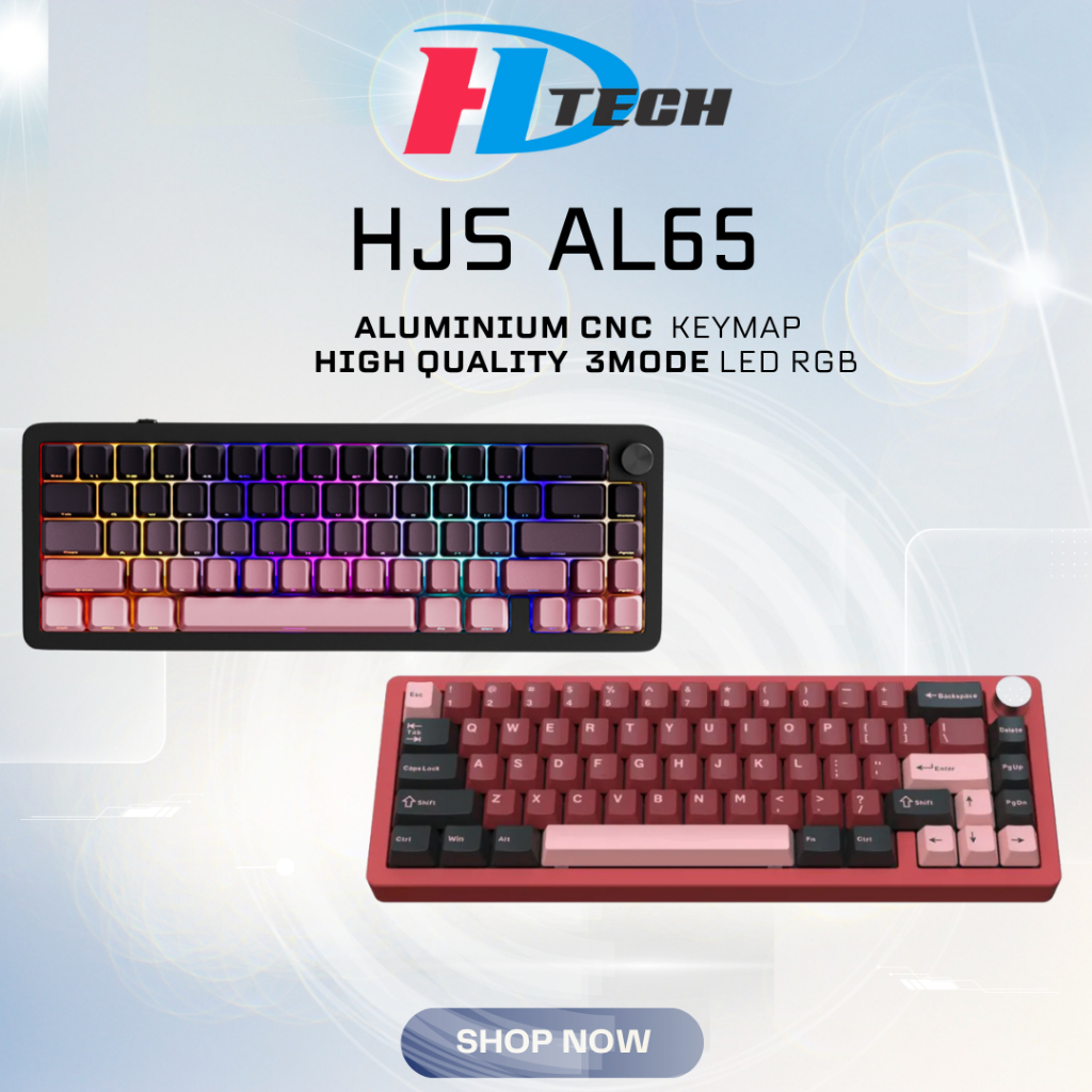 [HÀNG SẴN] Bàn phím cơ ATAS - AL65 - CNC ,3 modes , mạch xuôi, RGB, FR4 ...