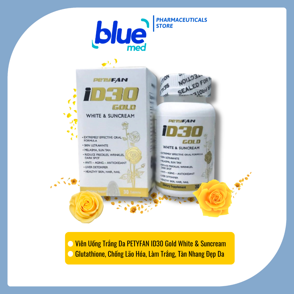 Viên Uống Trắng Sáng Da PETYFAN ID30 Gold White & Suncream - Đẹp Da ...