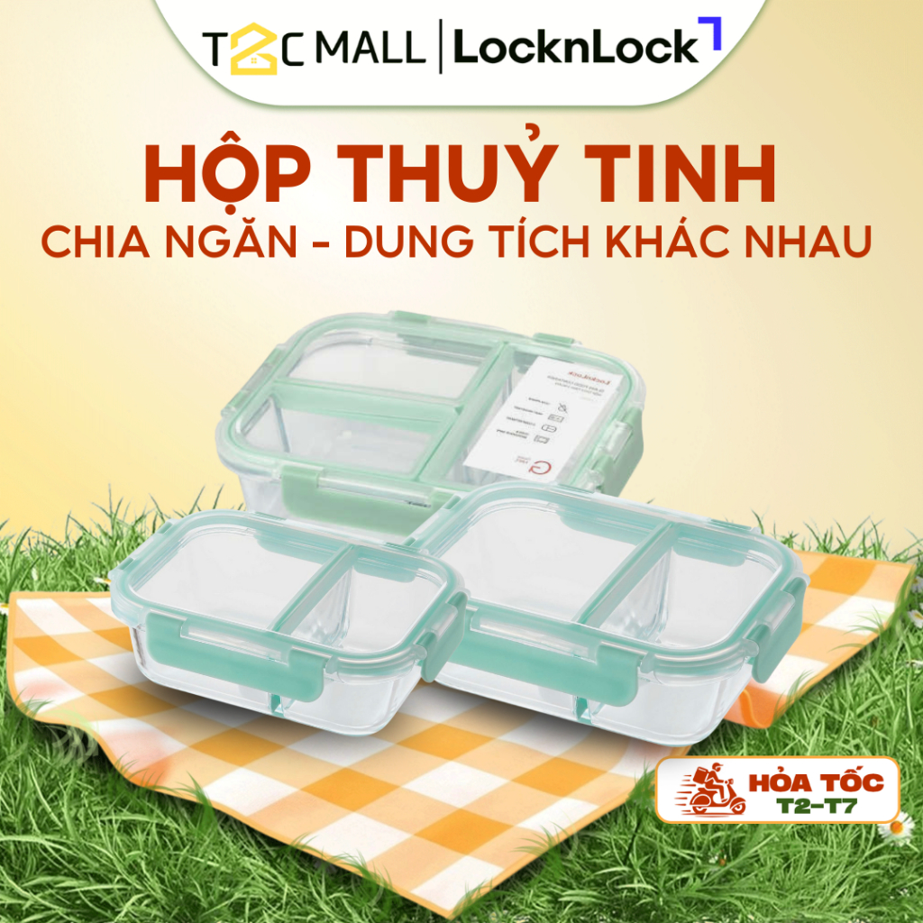 Hộp Đựng Thực Phẩm LocknLock Hộp Thủy Tinh Chia Ngăn LLG456, LLG457 ...