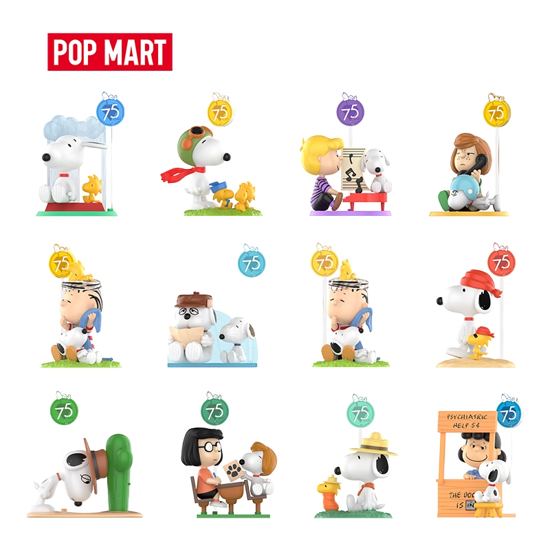POP MART Peanuts 75th Anniversary l Snoopy Comic Life Series Figures ...