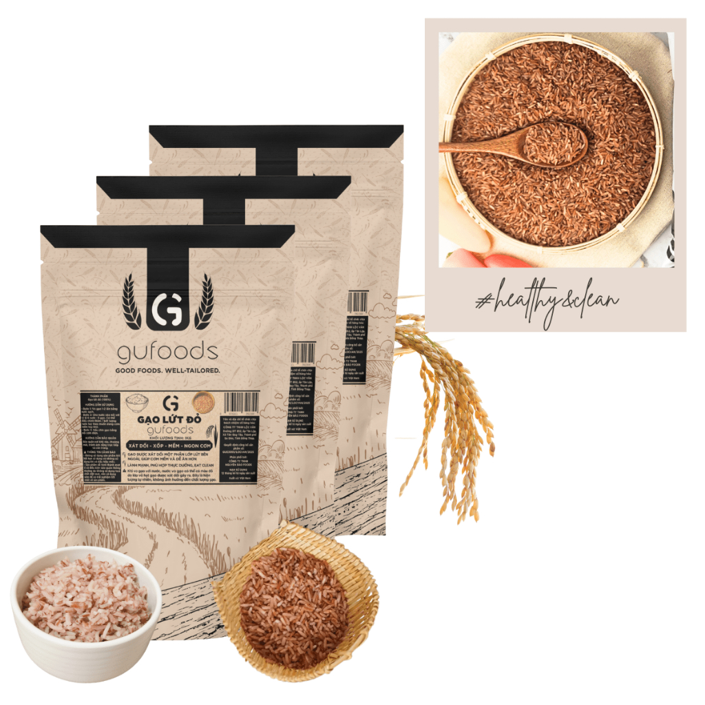 Combo 3 túi Gạo lứt GUfoods (đỏ đen tím than) (mỗi túi 1kg) - Healthy ...