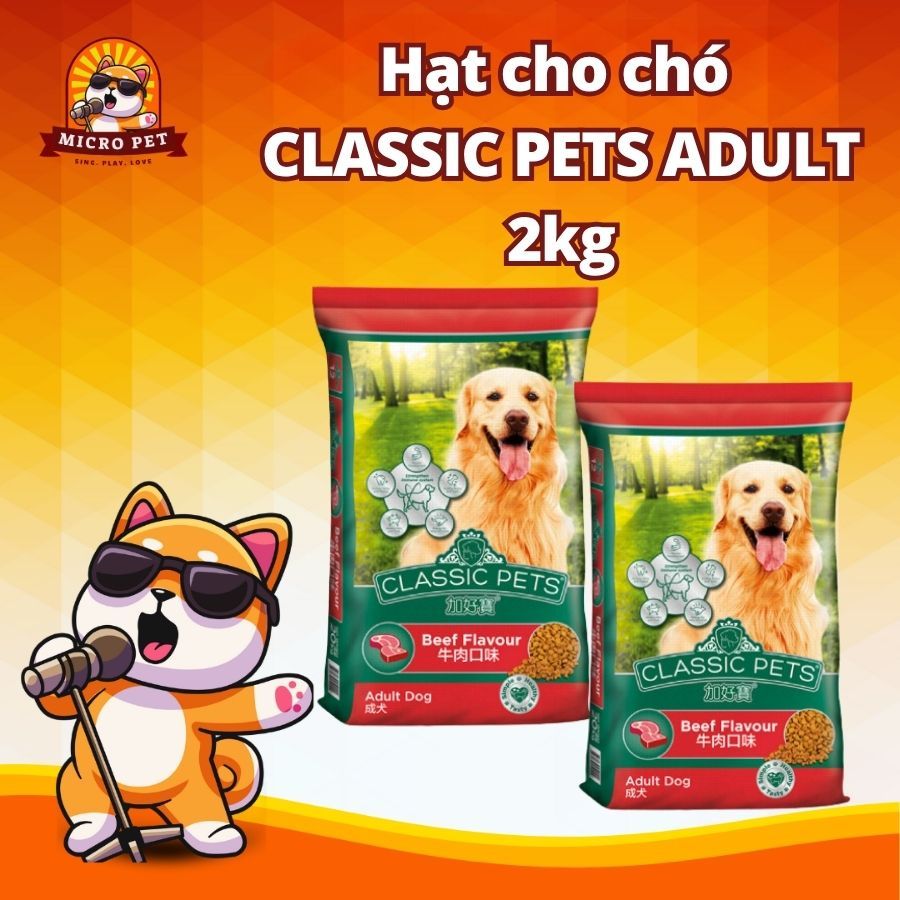 Thức ăn cho chó Classic Pets hạt cho chó trưởng thành - Vị bò gói 2kg ...