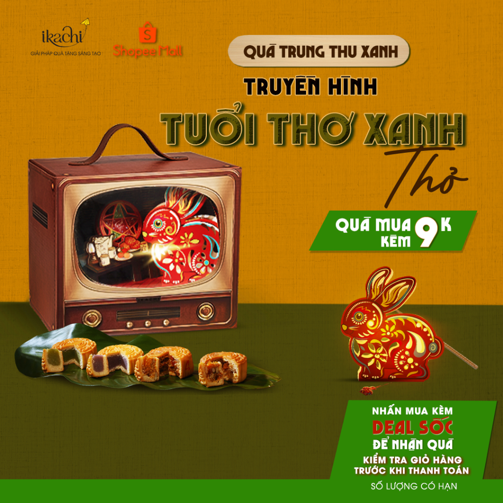 Hộp Quà Trung Thu Xanh IKACHI - TRUYỀN HÌNH TUỔI THƠ XANH THỎ - Set 4 ...