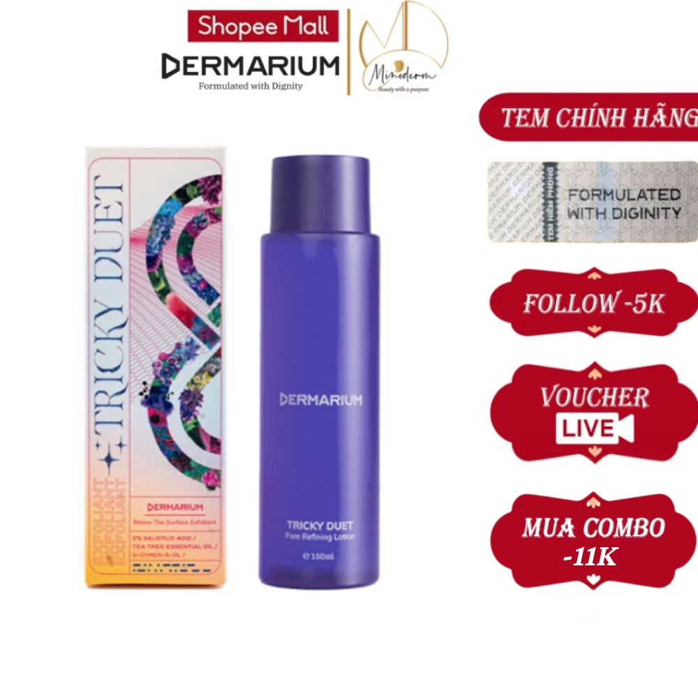 Toner Dermarium Tricky Duet 2% Salicylic Acid (BHA) tây da chết hóa học ...