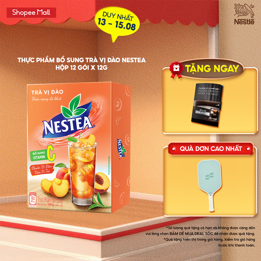 Thực phẩm bổ sung Trà Vị Đào NESTEA hộp 12 gói x 12 g | Shopee Việt Nam