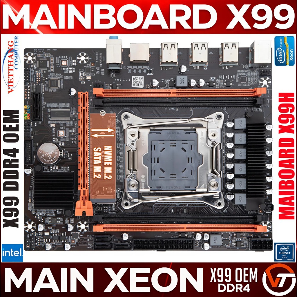 Mainboard X99 DDR4 OEM X99H DDR4 Chạy giả lập Hỗ trợ CPU Xeon Socket ...