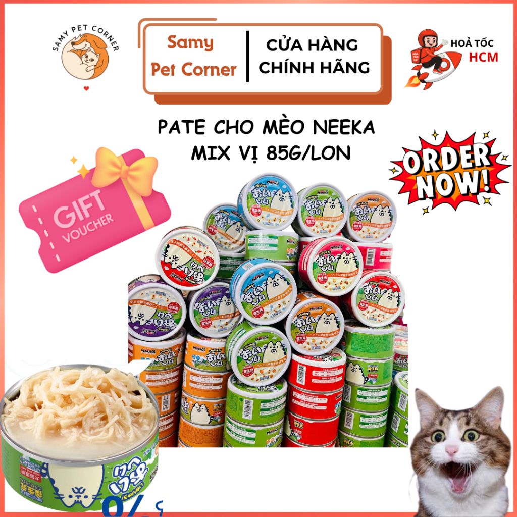 [Combo 24 lon] Pate Lon Neeka Thịt Mix Rau Củ Cho Mèo 85g, Date mới ...