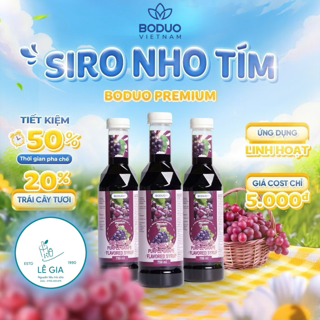 Siro nho tím Boduo premium chai 750ml | Shopee Việt Nam