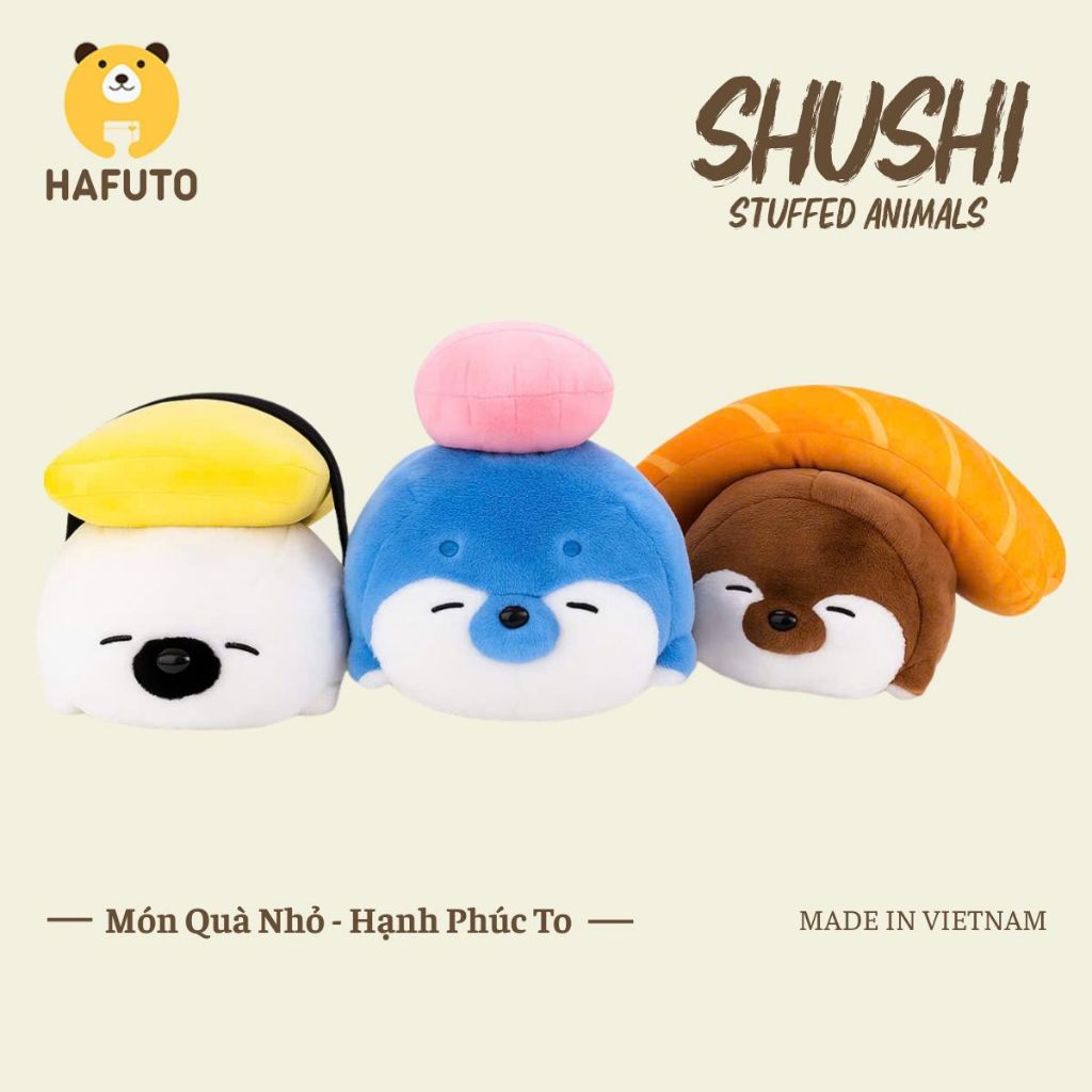 Gấu Bông Hải Cẩu Sushi Hafuto Dễ Thương,Gối Ôm Mềm Mại 40cm,Quà Tặng ...
