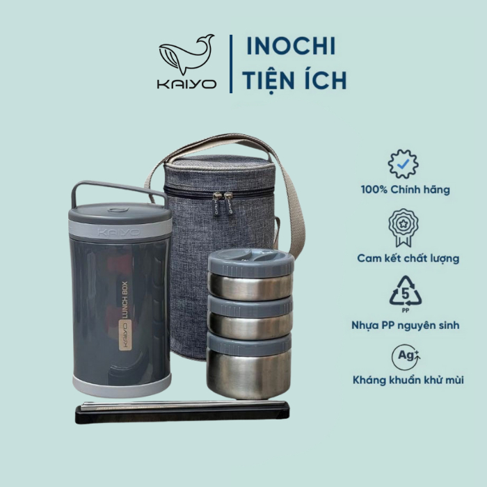 [KAIYO] Bộ hộp cơm giữ nhiệt Kaiyo dung tích lớn 1700ml, 3 hộp đựng ...
