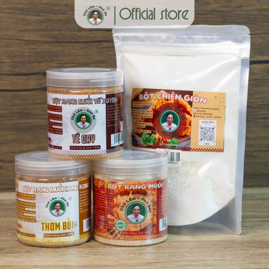 Combo 3 loại bột rang muối TẶNG bột chiên giòn 500g thương hiệu Chú Lâm ...