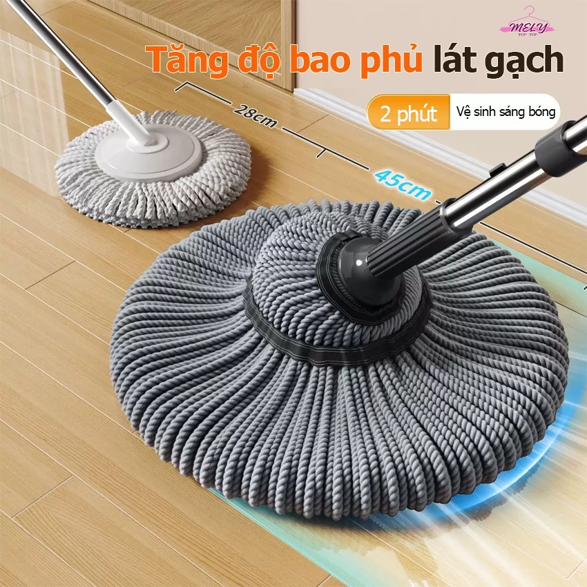 Chổi lau nhà tự vắt MELY TOP TOP cây lau nhà thông minh chất liệu inox ...