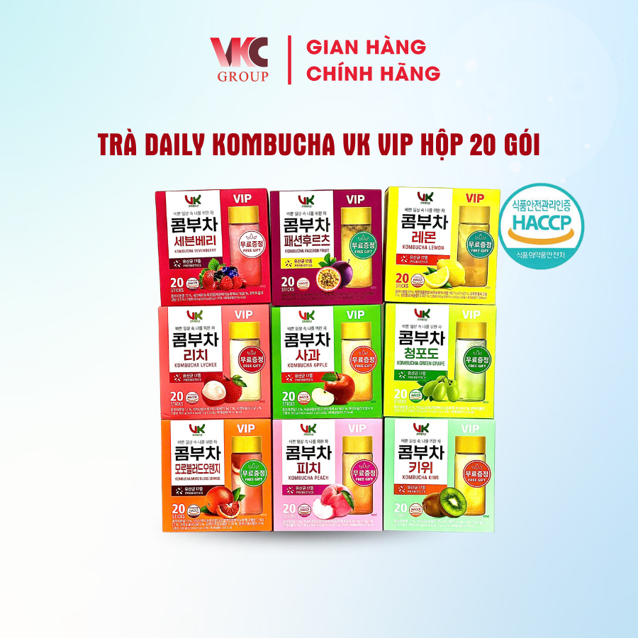 [Date mới] Trà Daily Kombucha VK VIP Trà Trái Cây Hàn Quốc Hộp 20 Gói ...