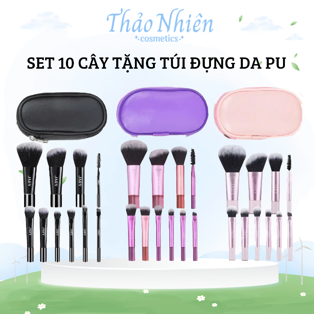 Bộ cọ trang điểm Jary Makeup Brush (Set 10 cây) | Shopee Việt Nam