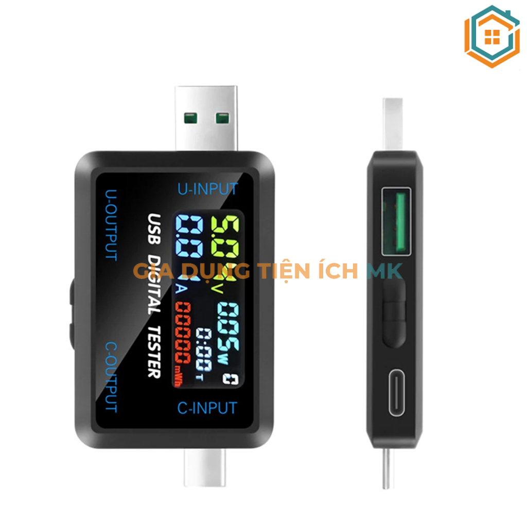 Usb Tester điện áp ampe DC4-30V 8A cổng USB và Type C (6527-Q) | Shopee ...