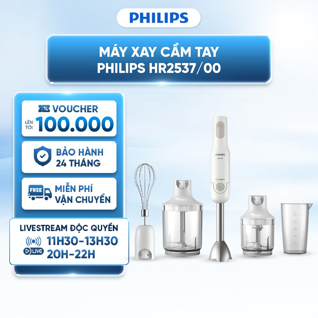Máy xay cầm tay đa năng Philips HR2537/00 - Công nghệ ProMix - Công ...