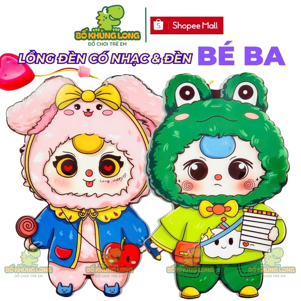 Lồng Đèn Trung Thu 2025 BỐ KHỦNG LONG Baby Three 2 Mảnh 3D Có Đèn Và ...