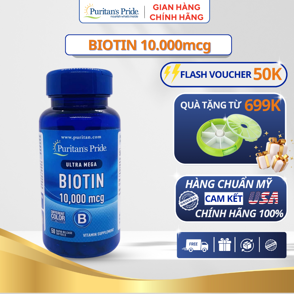 Biotin hỗ trợ mọc tóc, giảm rụng tóc Puritan's Pride Ultra Mega Biotin ...