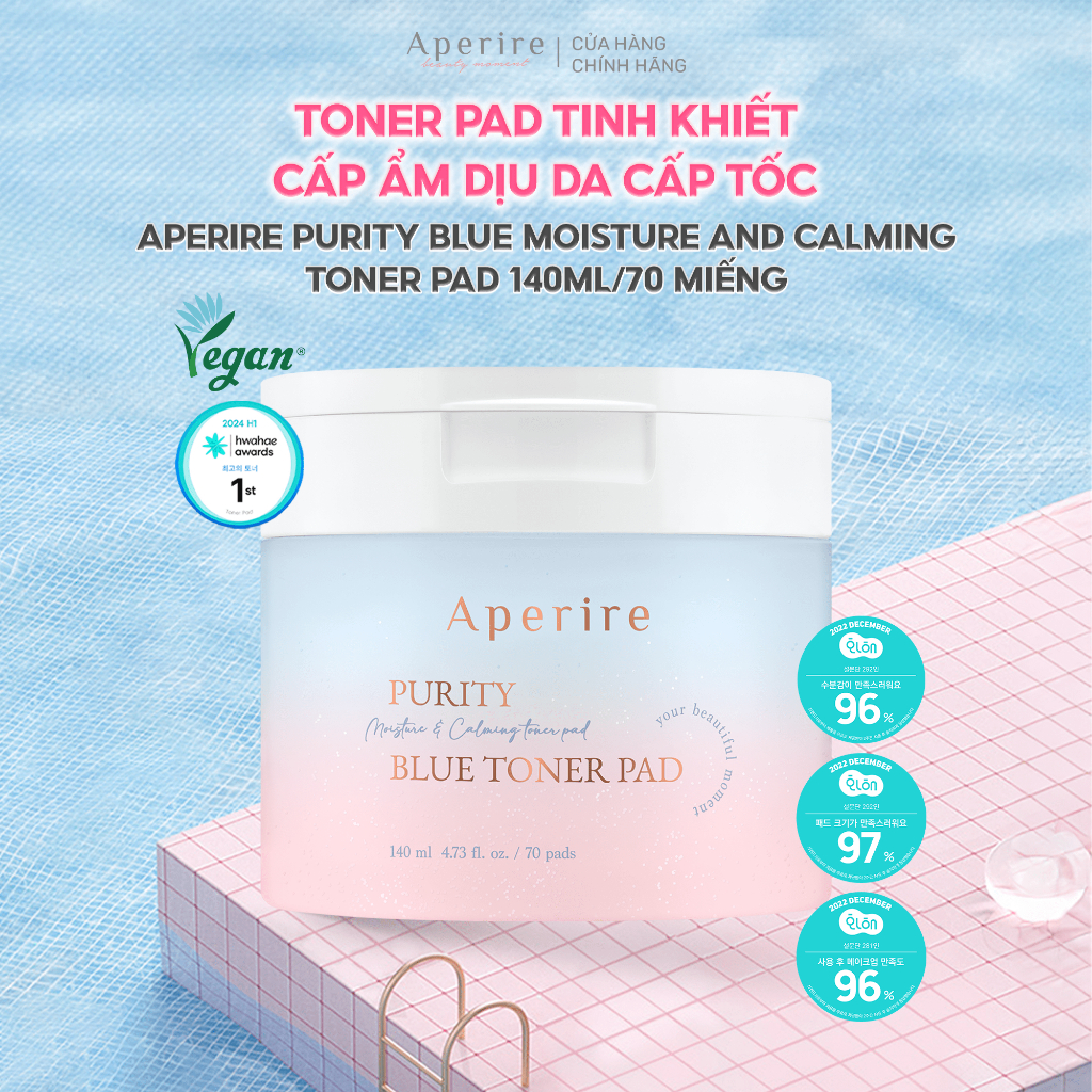 Toner Pad Tinh Khiết Cấp Ẩm Dịu Da Cấp Tốc Aperire Purity Blue Moisture ...