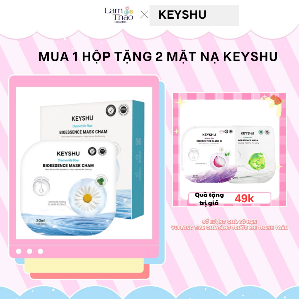 [MUA 1 HỘP TẶNG 2 NẠ KEYSHU] [DẠNG HỘP] Keyshu Mặt Nạ Keyshu Essence ...