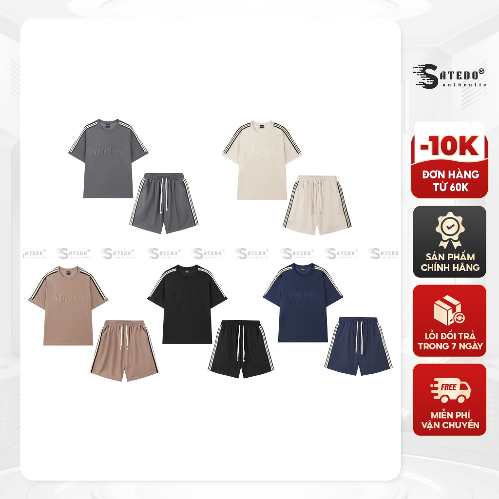 Bộ Quần Áo Nam Nữ SATEDO Cộc Tay ANDIAN Chất liệu vải Cotton Tổ Ong ...