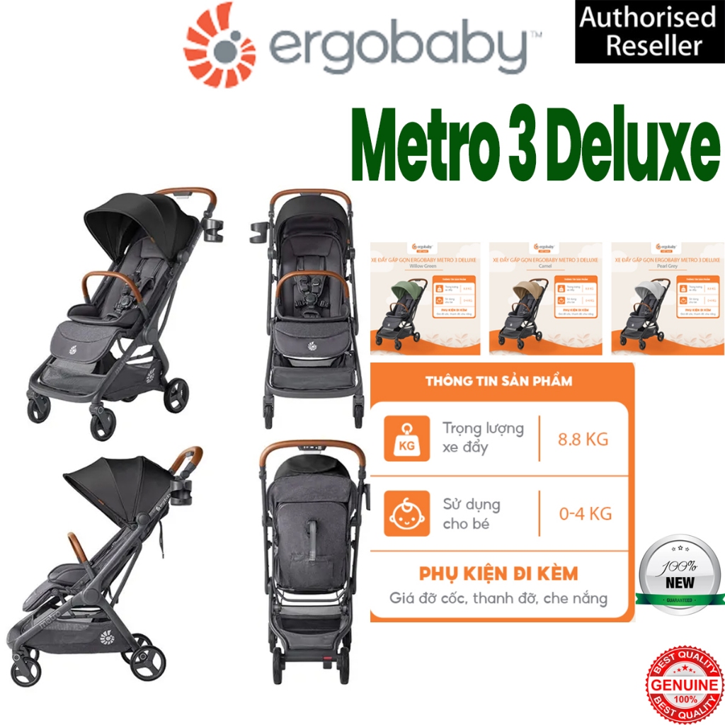 Ergobaby Metro 3 Deluxe Stroller - Xe đẩy gấp gọn Ergobaby Metro Plus ...