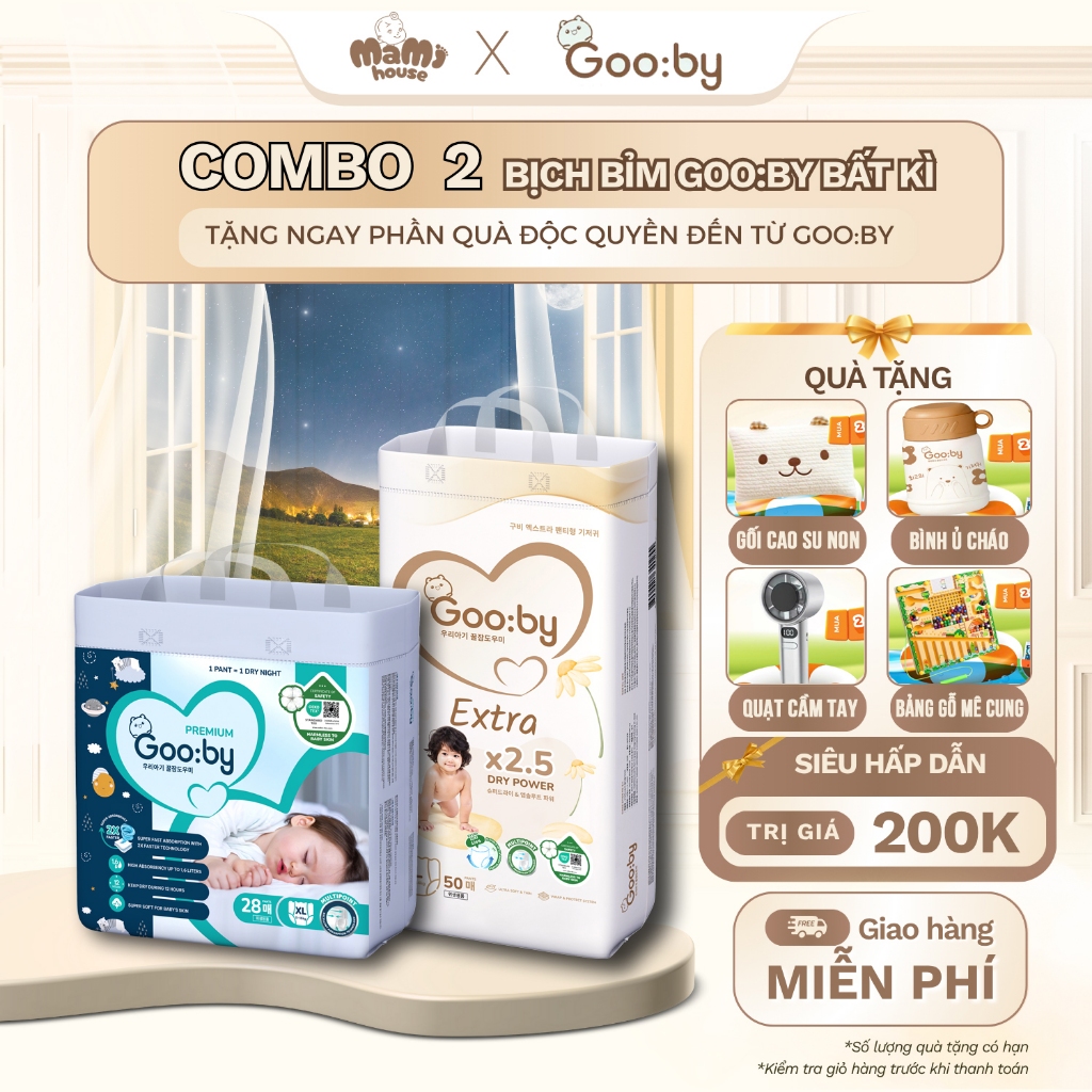 Combo 2 bịch Gooby Quần/Dán siêu mỏng mềm thấm hút tốt size NB đến XXXL cho bé từ 6kg-25Kg Kèm ...