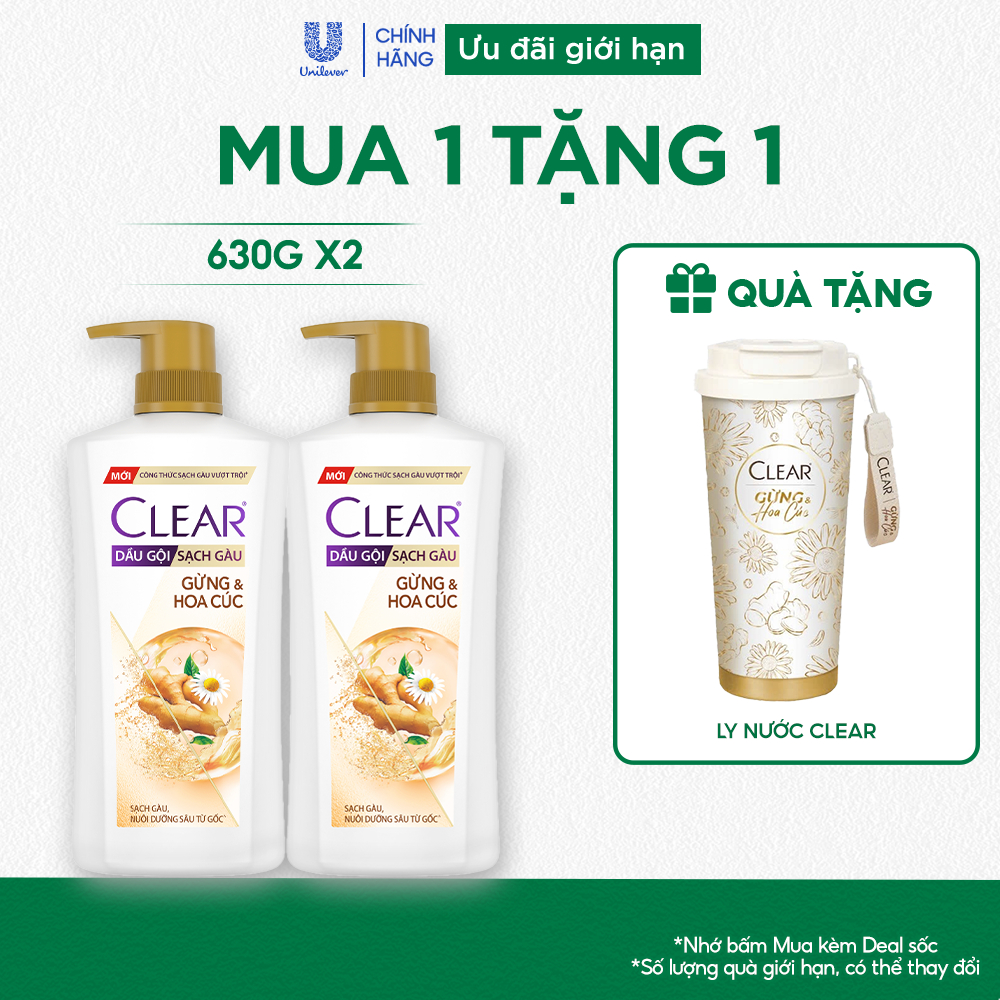 Combo 2 Dầu Gội Clear Thảo Dược Nuôi Dưỡng Da Đầu Từ Gốc, Sạch Gàu Và Giảm Gãy Rụng 630g ...