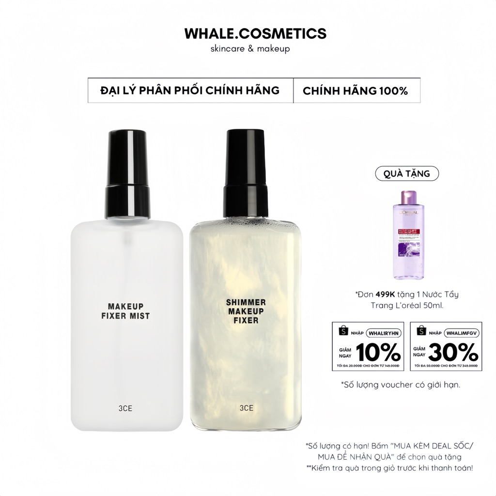 Xịt Khoá Nền 3CE Shimmer Makeup Fixer / Makeup Fixer Mist (100ml ...