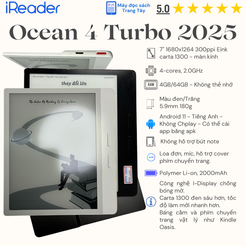 Máy đọc sách Ireader Ocean 4 turbo 2025 | Shopee Việt Nam