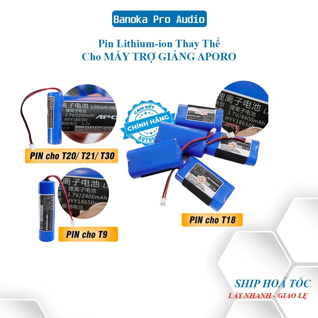 [Hoả tốc 2h] Pin Lithium-ion 3.7V-2.400mAh 4.400mAh APORO cho các máy ...