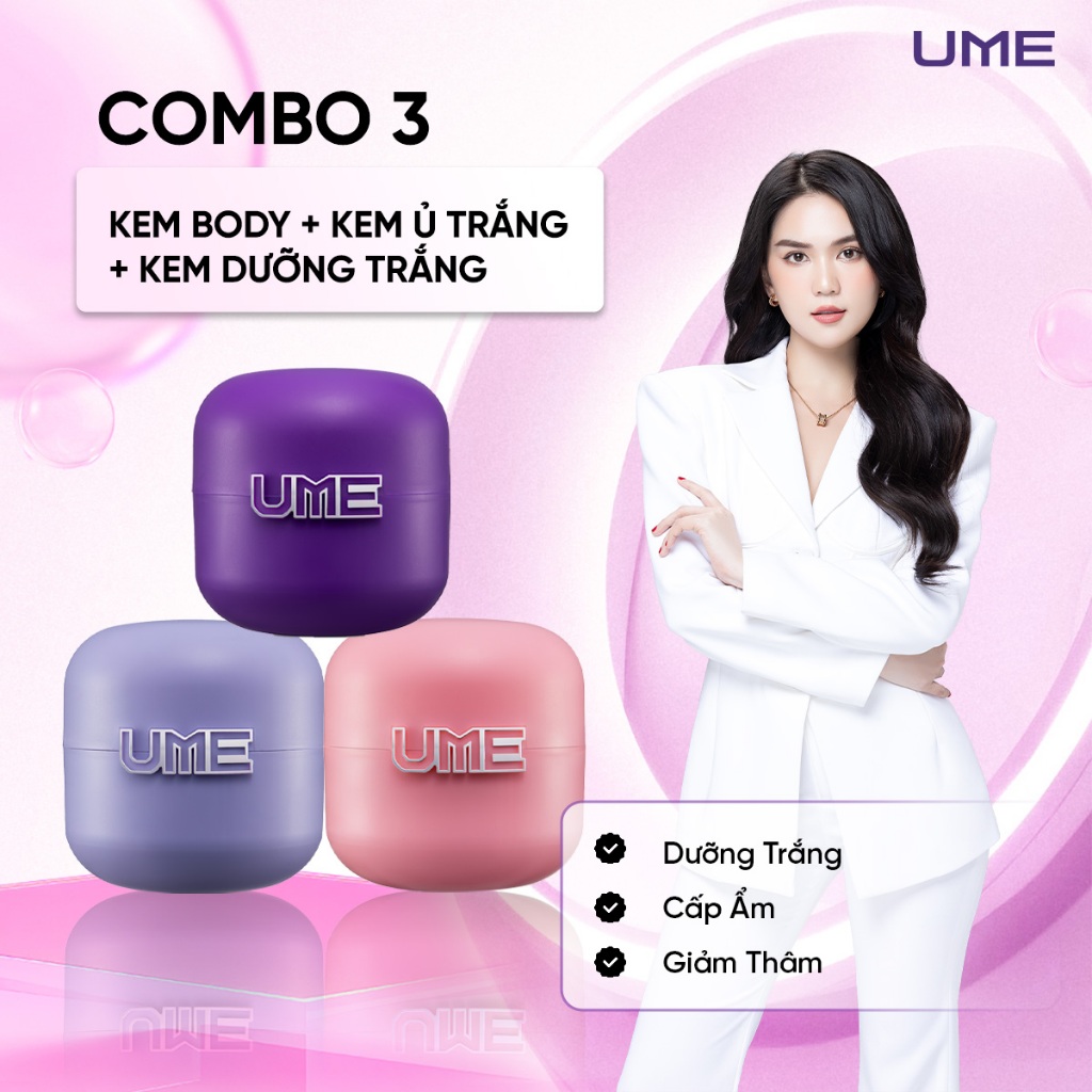 Bộ 3 Dưỡng Trắng Da Body UME - Kem Ủ Trắng Tẩy Tế Bào Chết, Lotion ...