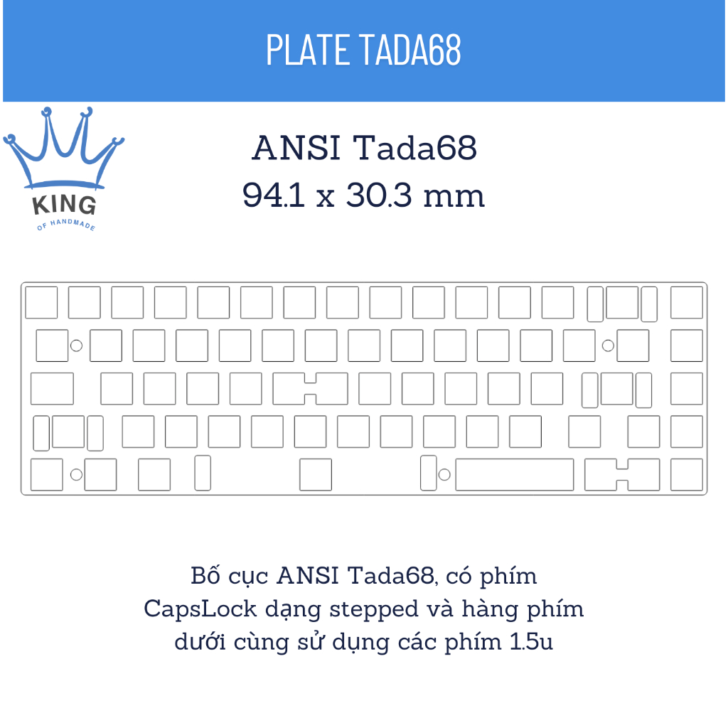 Tada68 - Plate bàn phím cơ bằng mica - Cắt, vẽ Plate, Foam theo yêu cầu ...