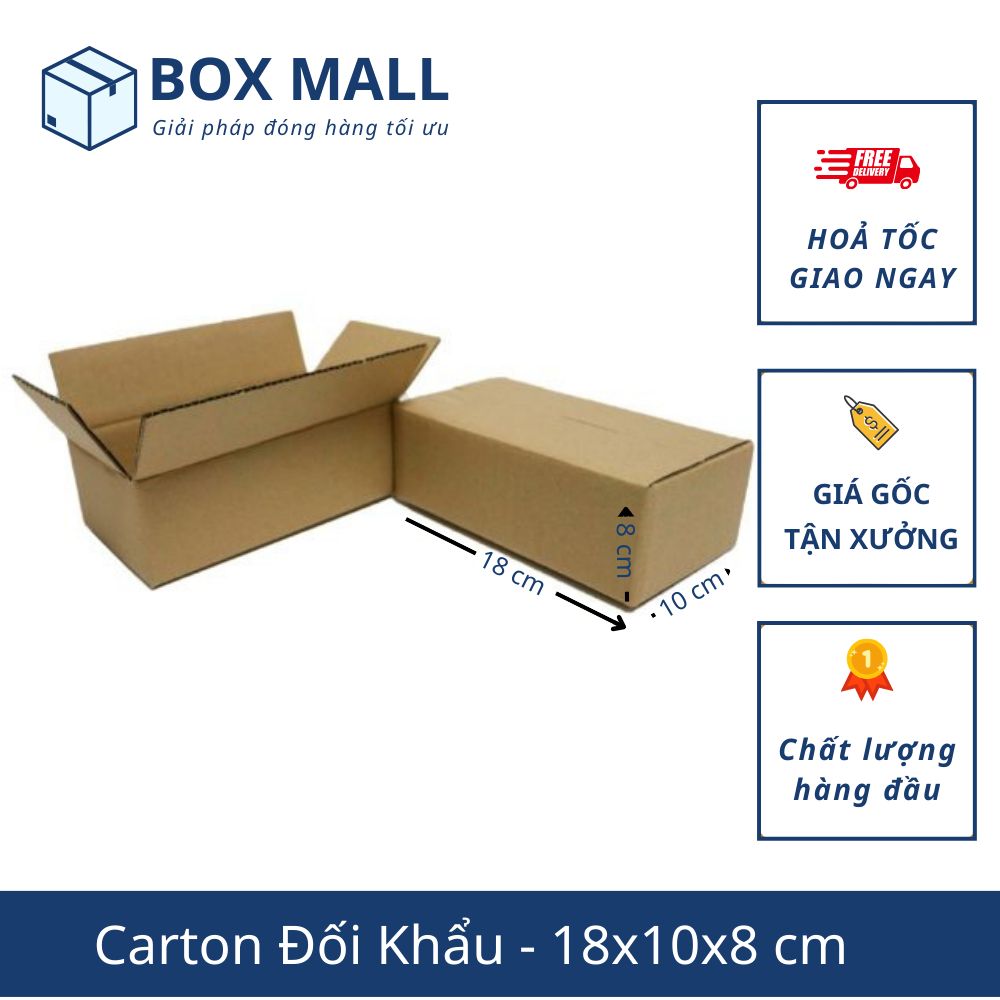 18x10x8 Combo 50 Hộp carton đóng hàng Box Mall (ĐÃ CÓ VAT) | Shopee ...