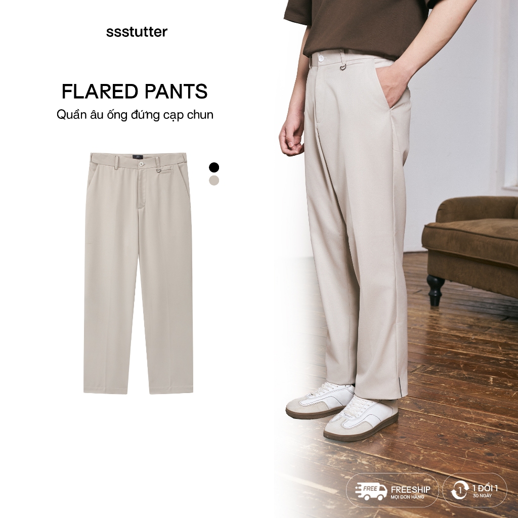 Quần âu cạp chun nam SSSTUTTER ống suông THE HOLIDAY FLARED TROUSERS ...