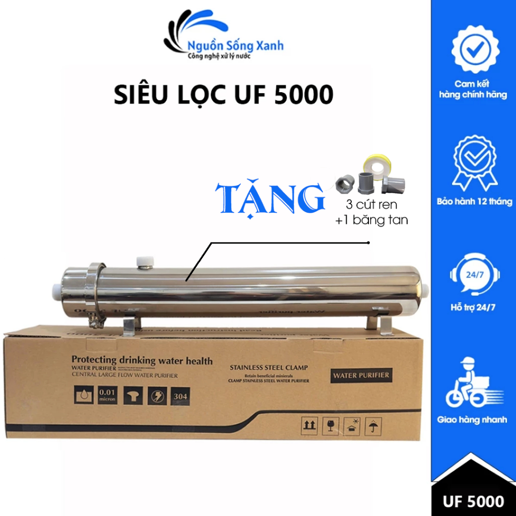 Bộ Lọc Nước UF 5000 Lít - Màng Lọc UF 5000L Inox 304 Lõi Sợi PVDF Dai ...