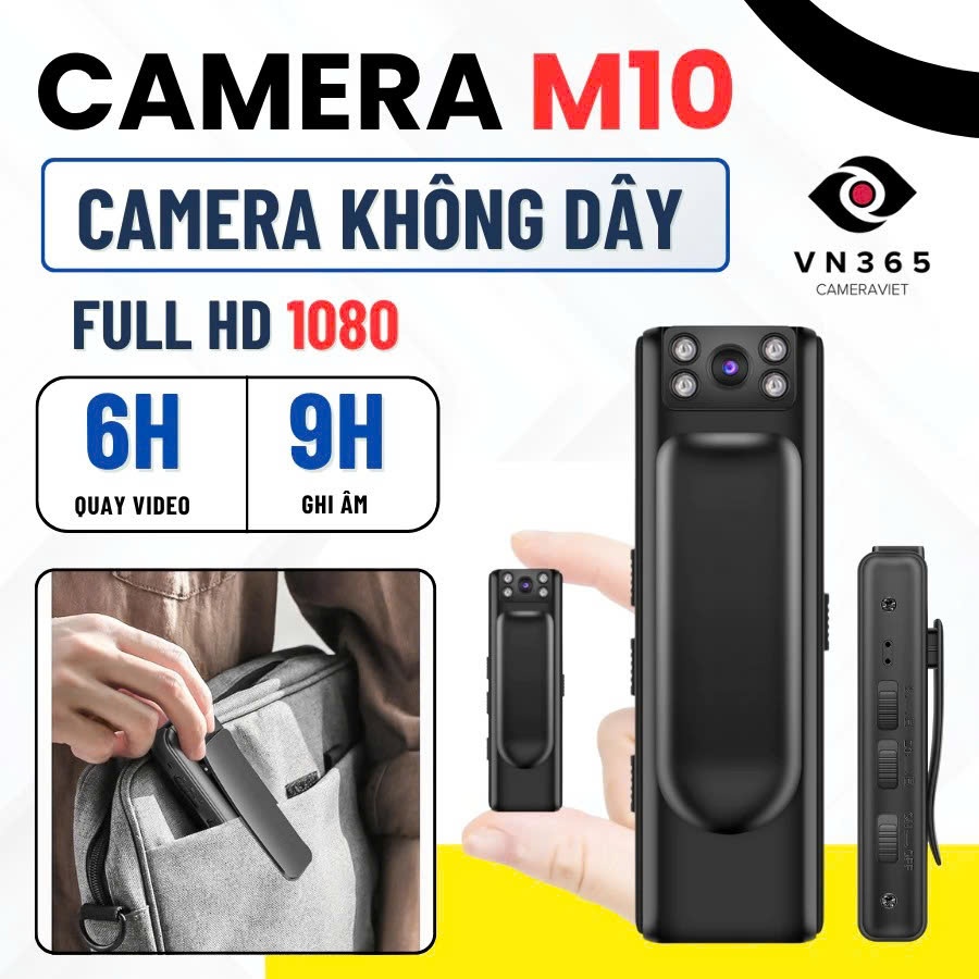 Camera Mini M10 - Cam Không Dây, Mini Nhỏ Gọn Xoay 90 Độ, Kẹp Áo Hít ...