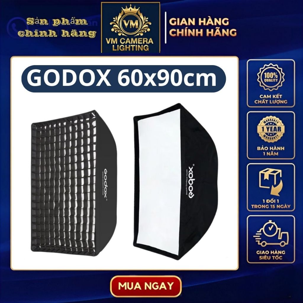 Sotfbox Godox 60x90 Ngoàm Bowen Chất Liệu Cao Cấp, Lớp Phủ Bạc Mặt ...