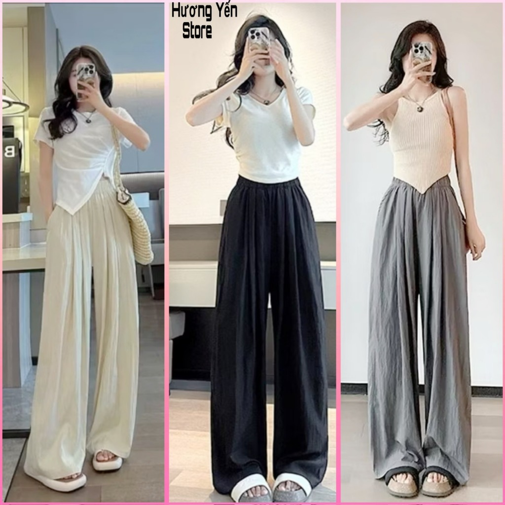 [COMBO 3 Quần] Quần Ống Rộng Nữ Vải Đũi Mát Loại Đẹp Siêu Hót Nhiều Màu ...