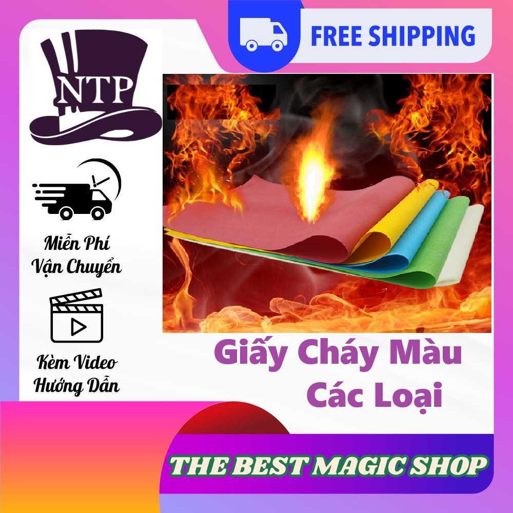 Ảo thuật giấy cháy màu, giấy flash, flash paper magic hàng cao cấp cực ...