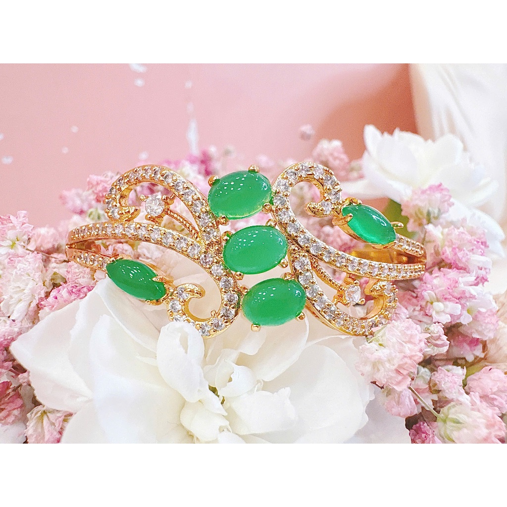 Vòng tay đá ngọc bích ms49, vòng tay titan vàng 24 | Shopee Việt Nam