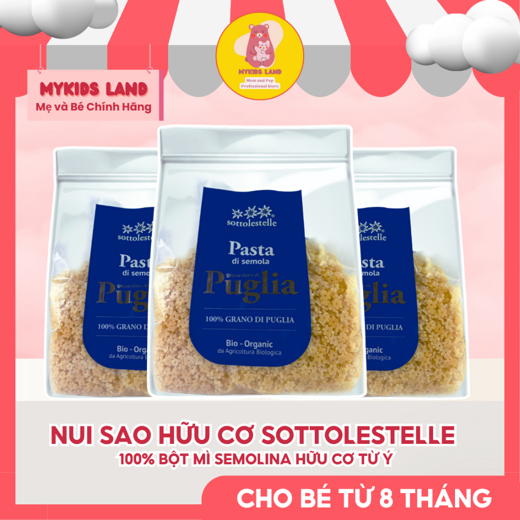 [DATE T5.2027] Nui Sao Mini Hữu Cơ Tách Muối Sottolestelle Ý Cho Bé Ăn ...