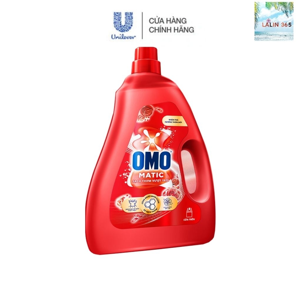 Nước giặt OMO can 2.7kg chuyên gia cửa trên sạch thơm vượt trội ...