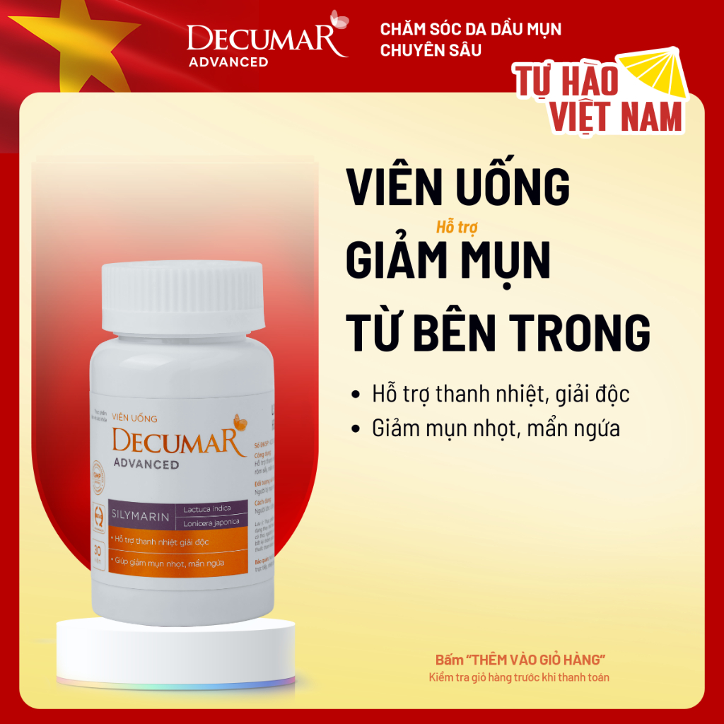Viên uống Decumar Advanced ngừa mụn, giảm nhờn, 30 viên - VCM01 ...