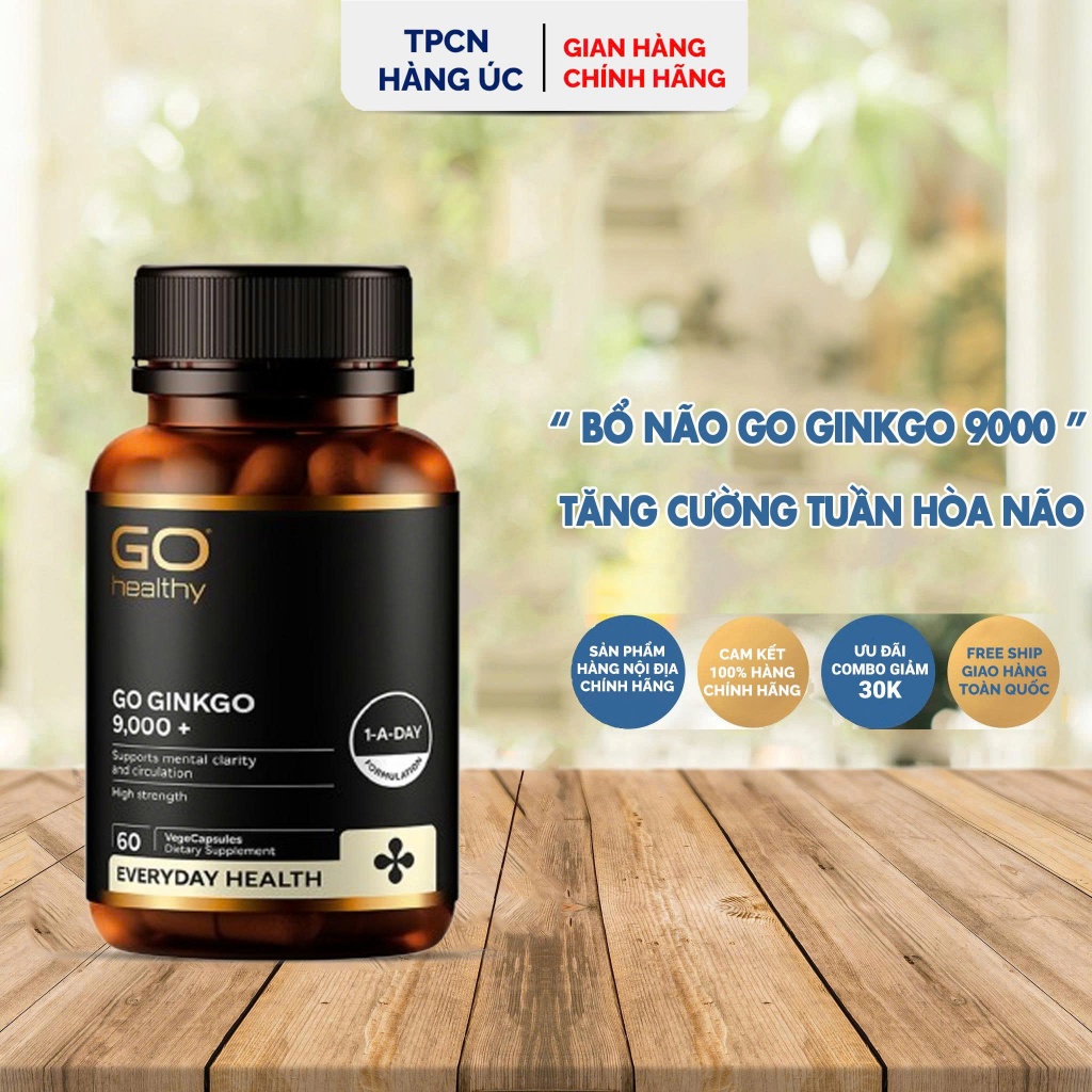 Viên Uống Bổ Não GO Healthy GO Ginkgo 9000 – Tăng Cường Tuần Hoàn Não, Cải Thiện Trí Nhớ 60 viên ...